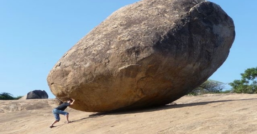 THIS precariously balanced 250-ton boulder will leave you speechless ...